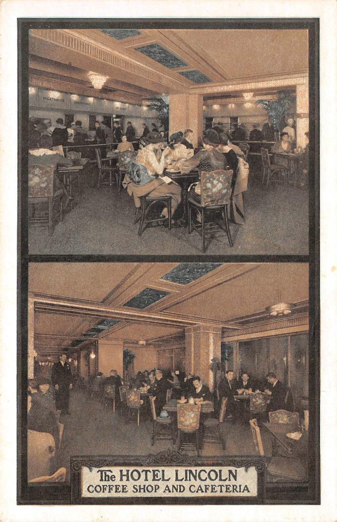 HOTEL LINCOLN Coffee Shop Cafeteria NEW YORK CITY 1920s Vintage ...