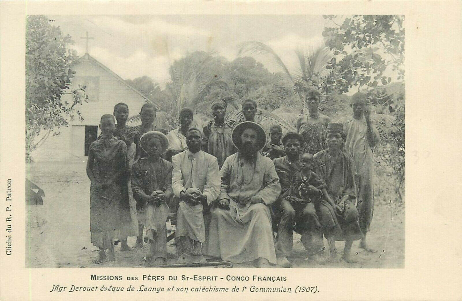French Congo Monsignor Derouet bishop of Loango and his Communion ...