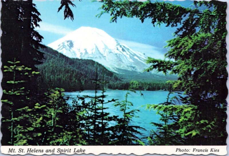 Postcard Washington Mount St. Helens and Spirit Lake as it was before ...