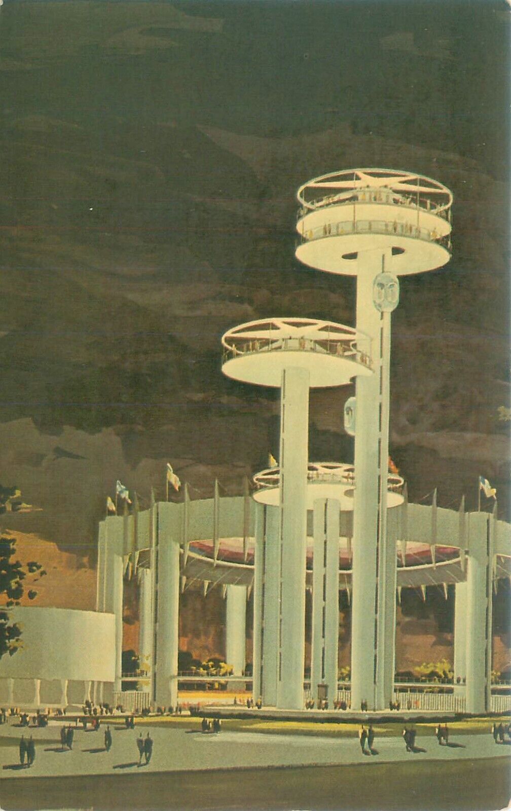 New York 1964 World's Fair Observation Towers Night View Dexter ...