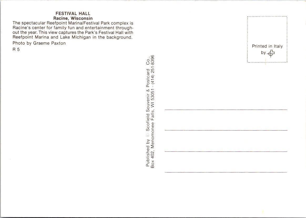 Racine, WI Wisconsin FESTIVAL HALL & REEFPOINT MARINA Lake Michigan 4X6 ...