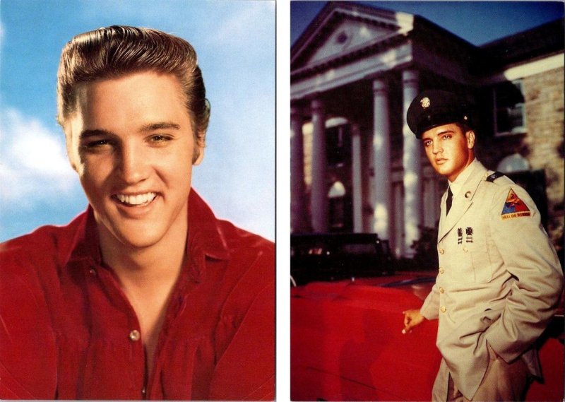 2~4X6 Postcards MOVIE STAR ELVIS PRESLEY Smiling Studio Portrait & ARMY ...