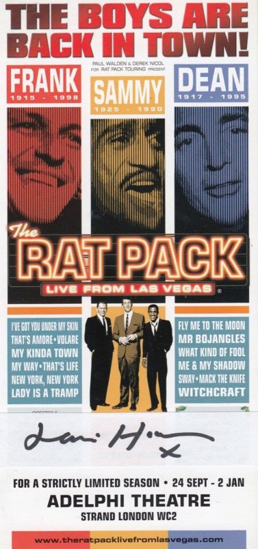 The Rat Pack Adelphi Theatre London Hand Signed Theatre Flyer | Canada ...