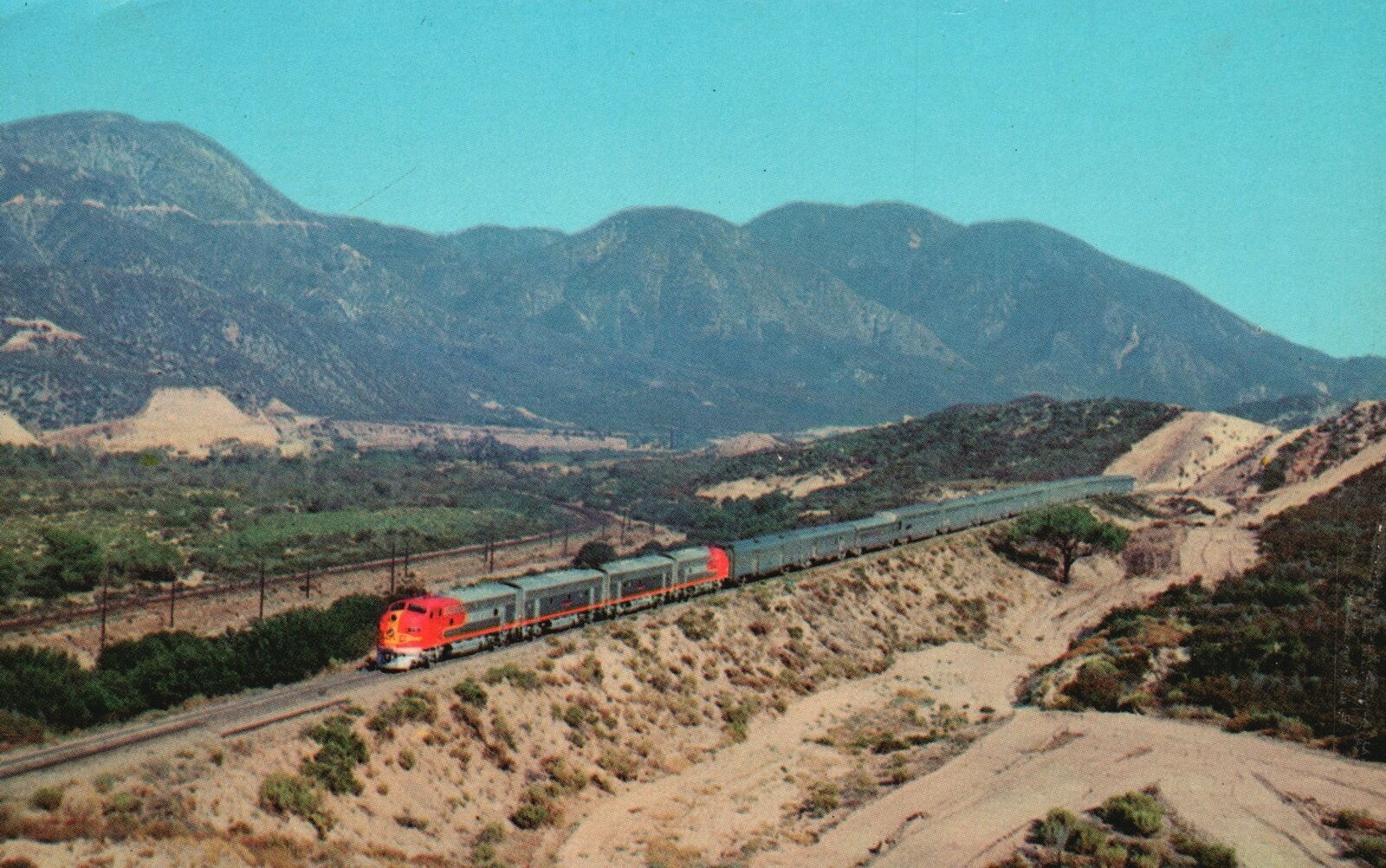 Vintage Postcard Santa Fe Streamliner High-Level El Capitan Near San ...