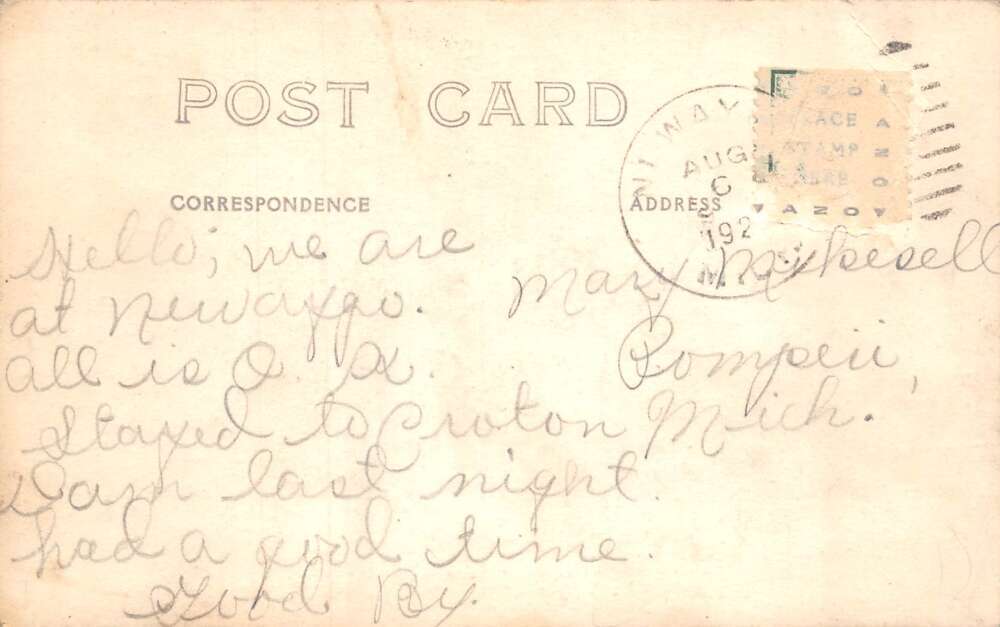 Newaygo Michigan Dam and Road Bridge from Railroad Bridge Real Photo PC ...