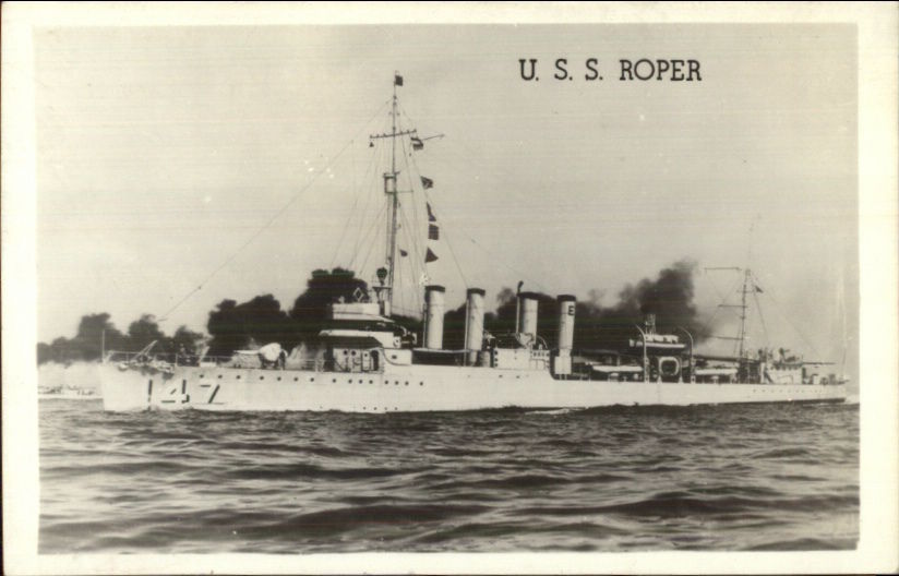 US Naval Ship USS Roper #147 WWII Era Real Photo Postcard | Topics ...