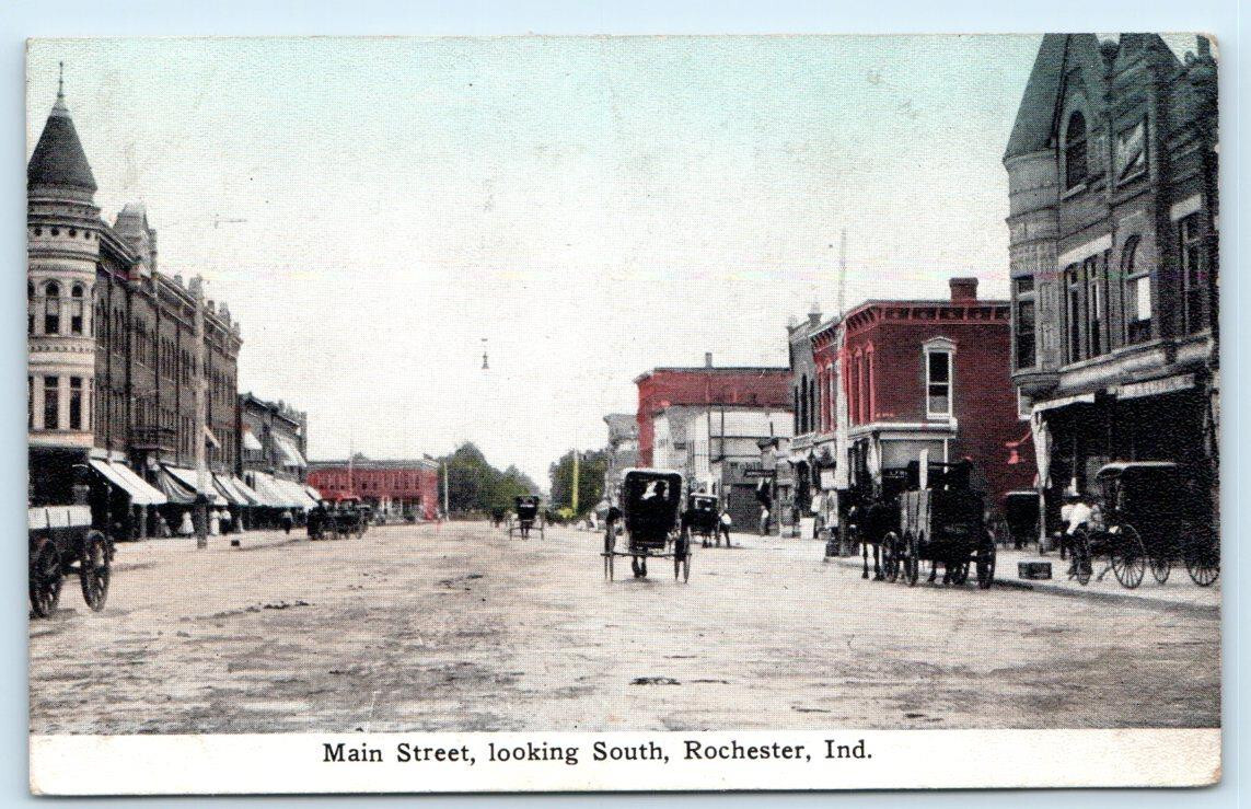ROCHESTER, IN Indiana ~ MAIN STREET Scene 1913 Fulton County Postcard ...