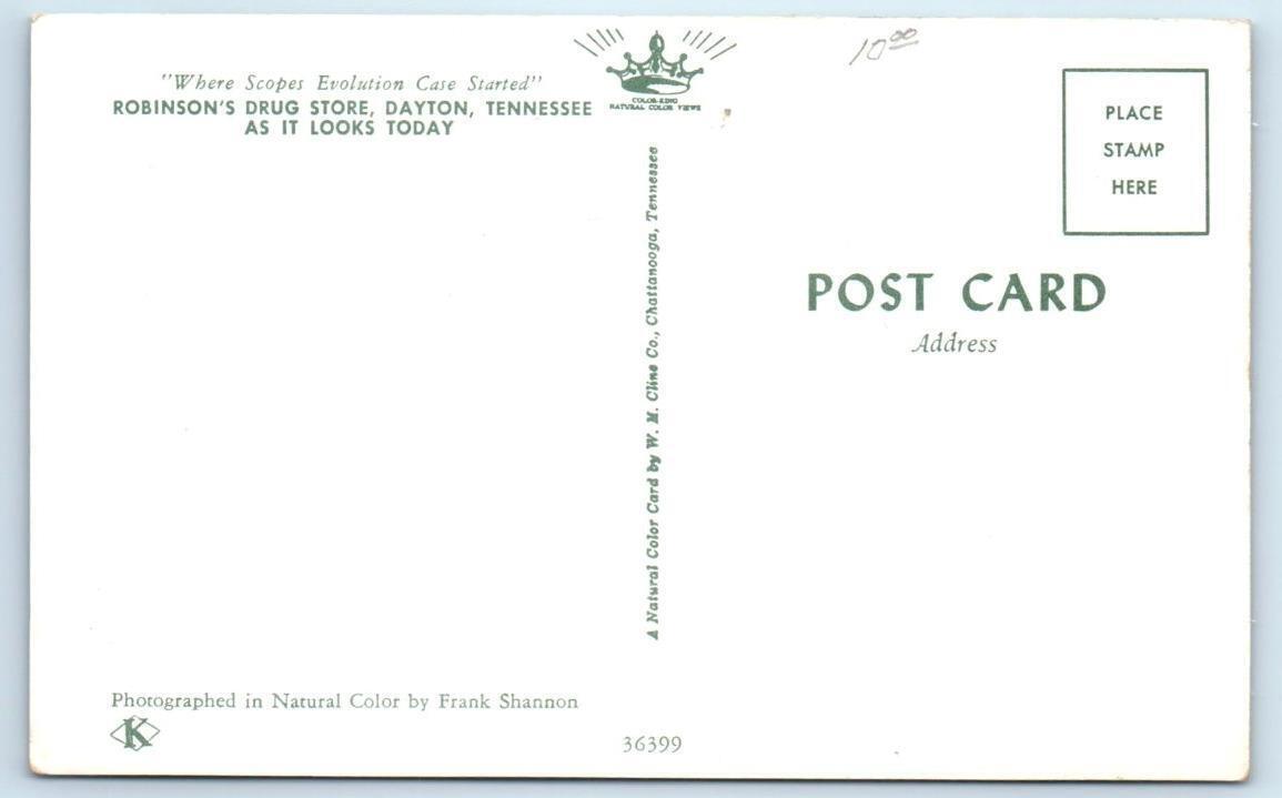 DAYTON, Tennessee TN ~ ROBINSON'S DRUG STORE "Scopes Case" 1950s ...