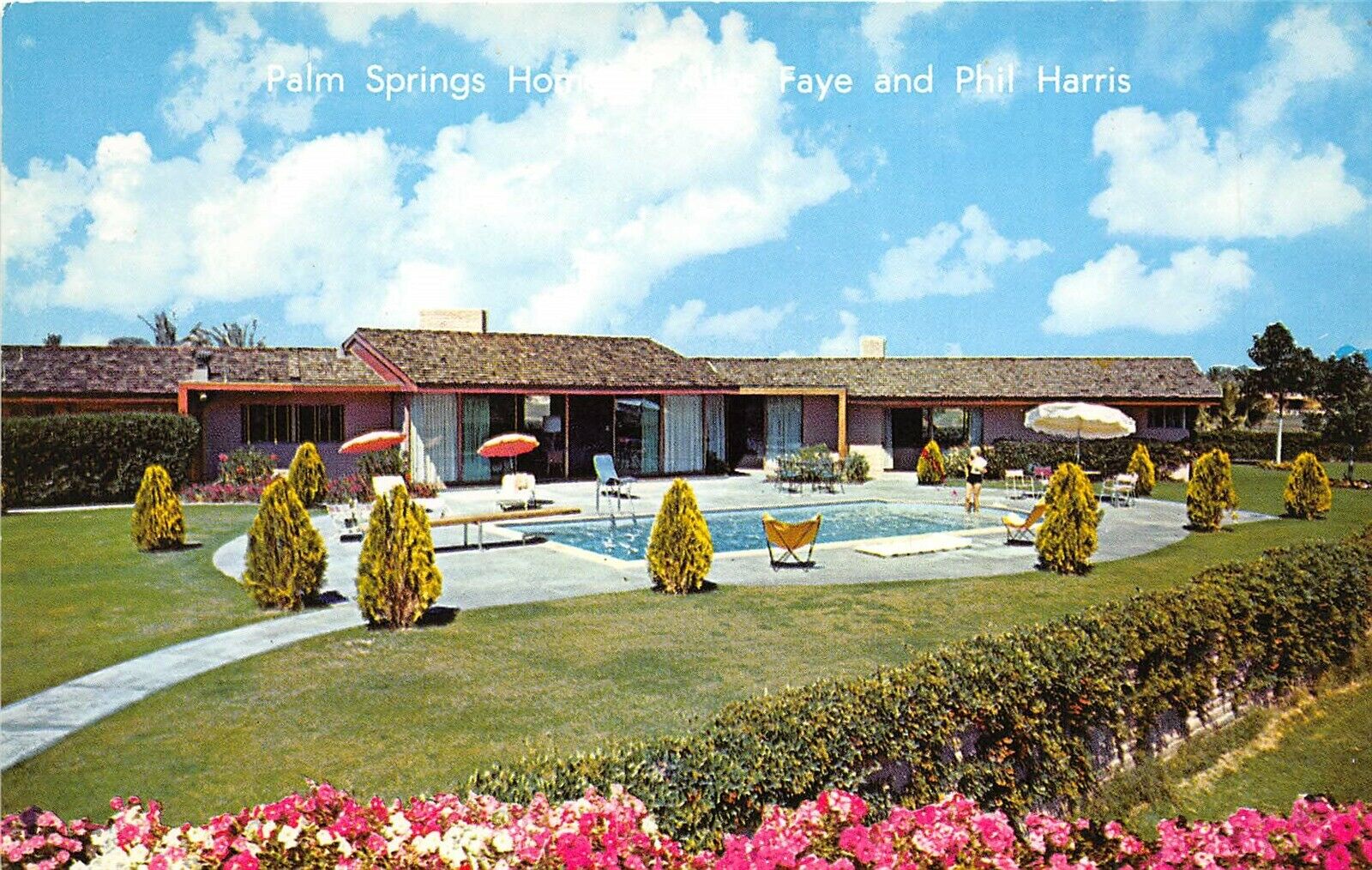 Palm Springs California 1960-70s Postcard Home of Alice Faye and Phil ...
