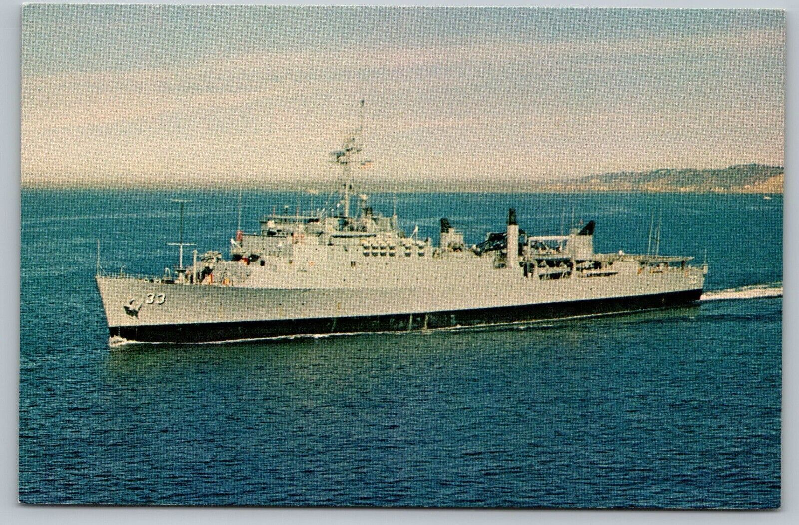 Postcard U.S.S Alamo LSD-33 Navy Amphibious Force Pacific Fleet ...
