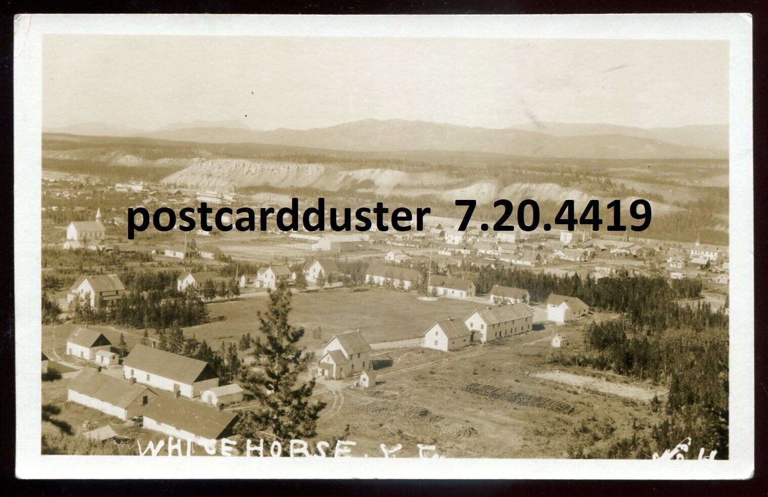 h317 - WHITEHORSE Yukon 1930s Birds Eye View. Real Photo Postcard ...