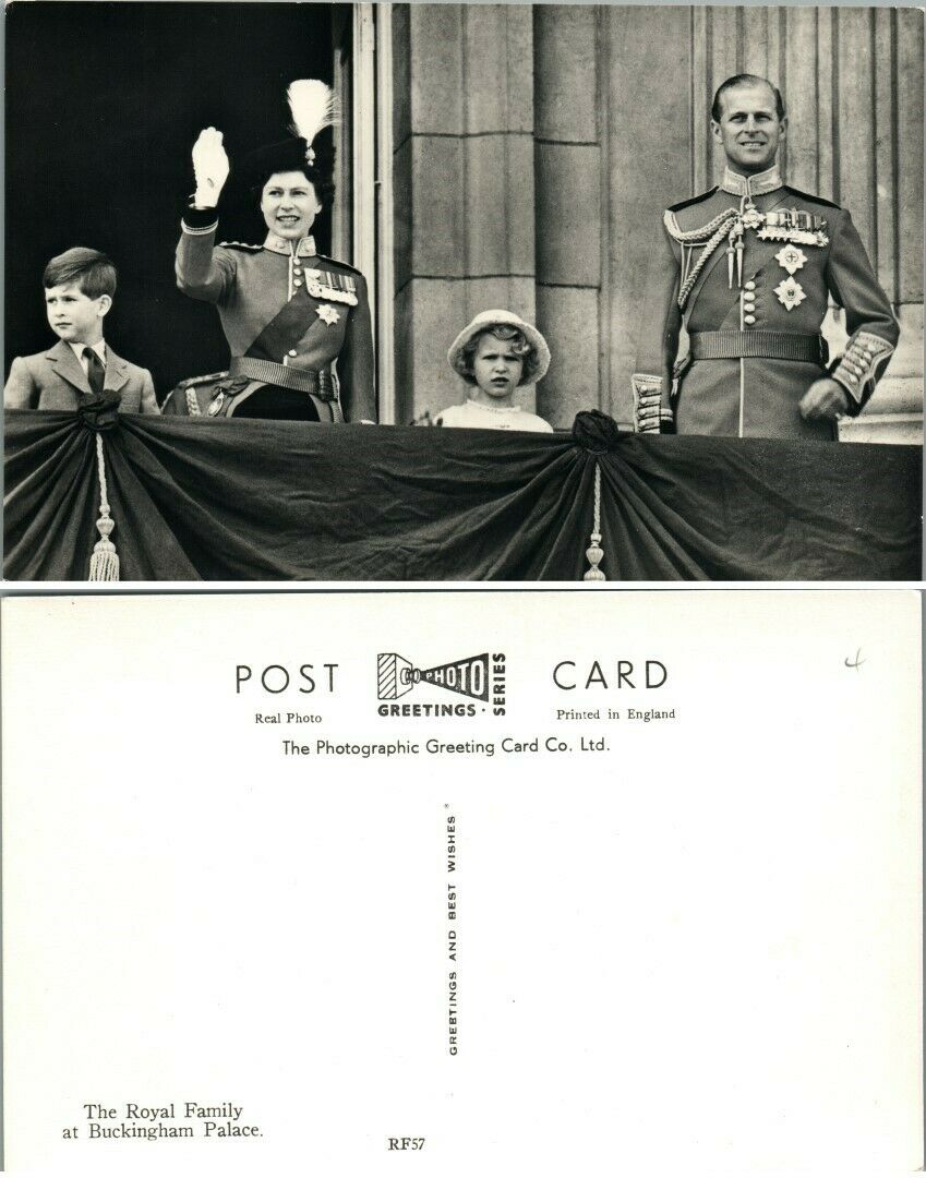 Vintage Rppc Real Photo Postcard Royal Family at Buckingham Palace UK ...
