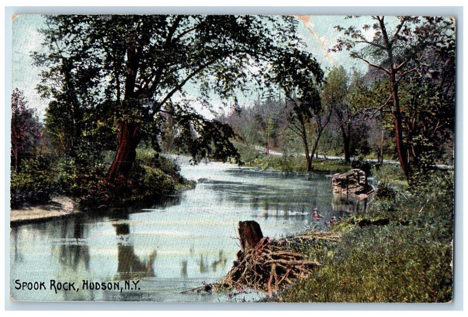 1908 Spook Rock Lake River Hudson New York Swamp Trees Vintage Antique ...