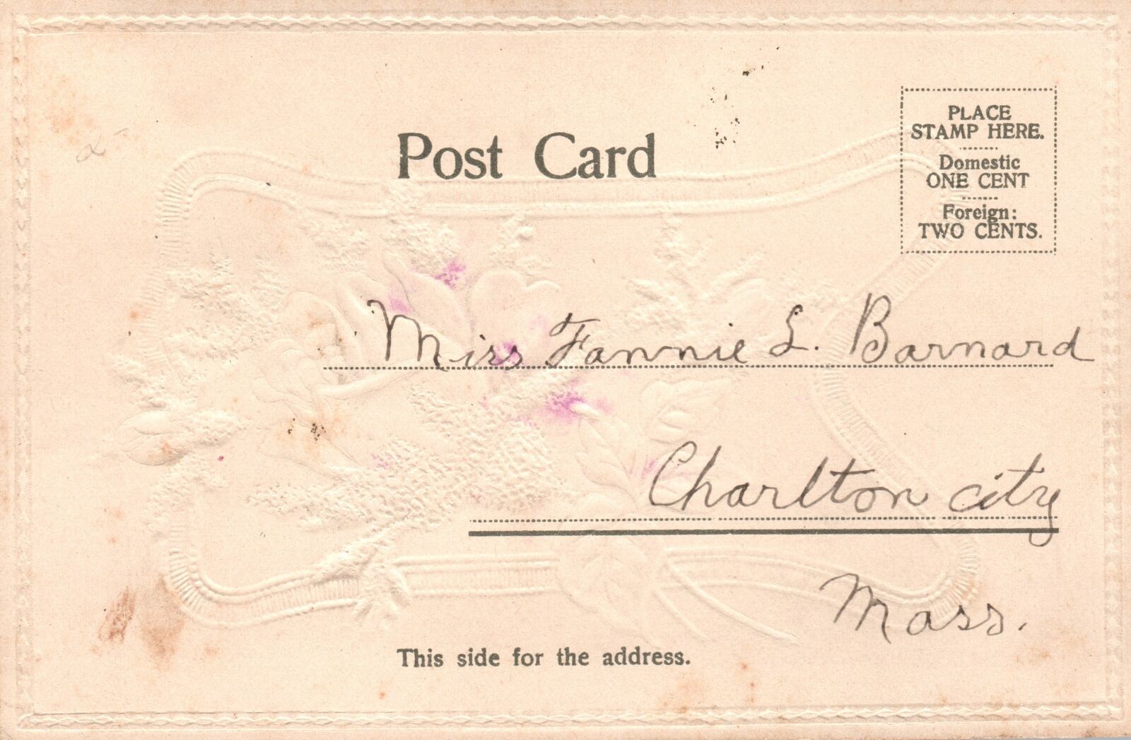 Vintage Postcard 1900's Greetings From A Friend Remembrance Card Flower ...