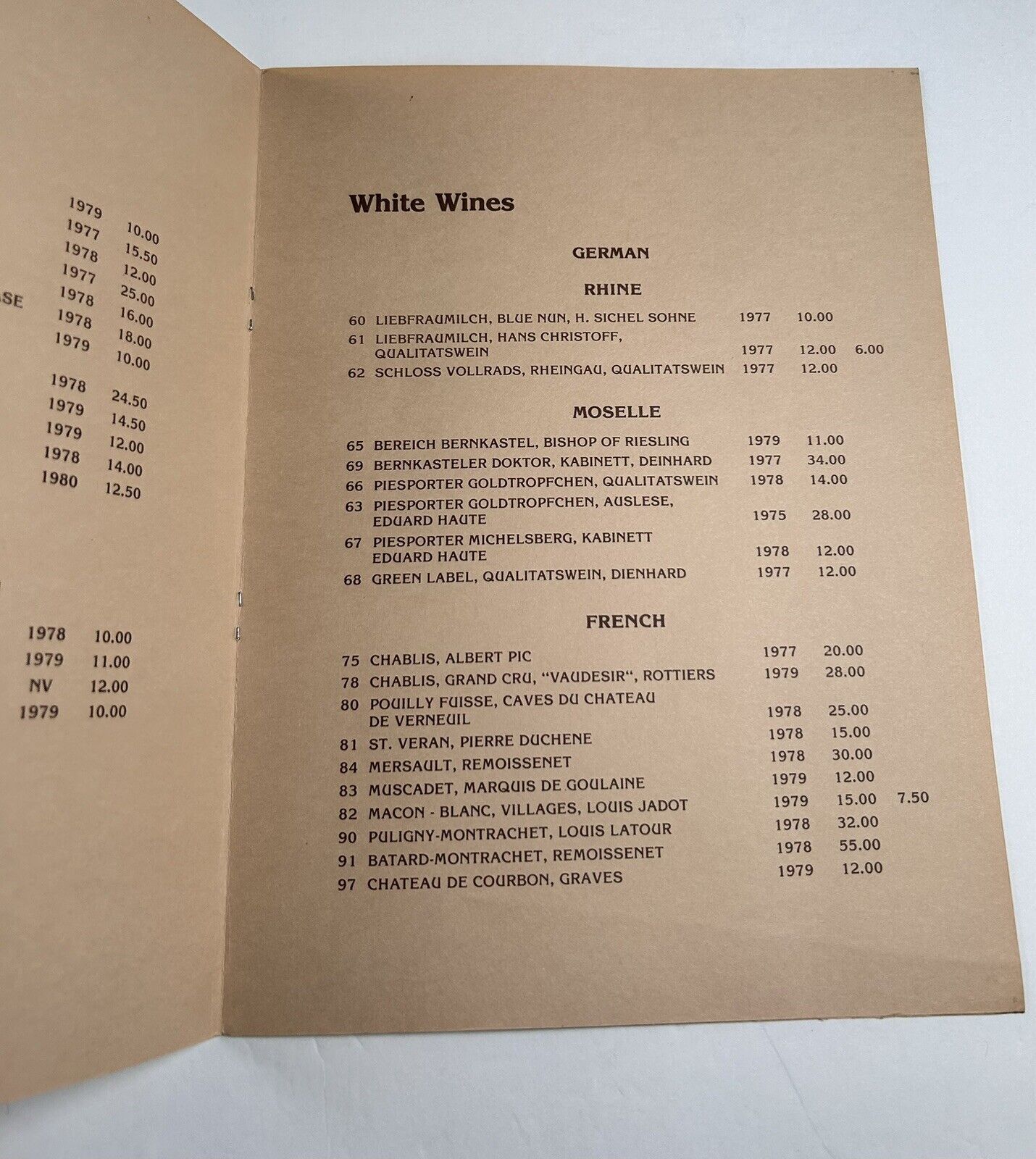 Harrison’s On The Water Wine List Restaurant Menu Florida | Ephemera ...