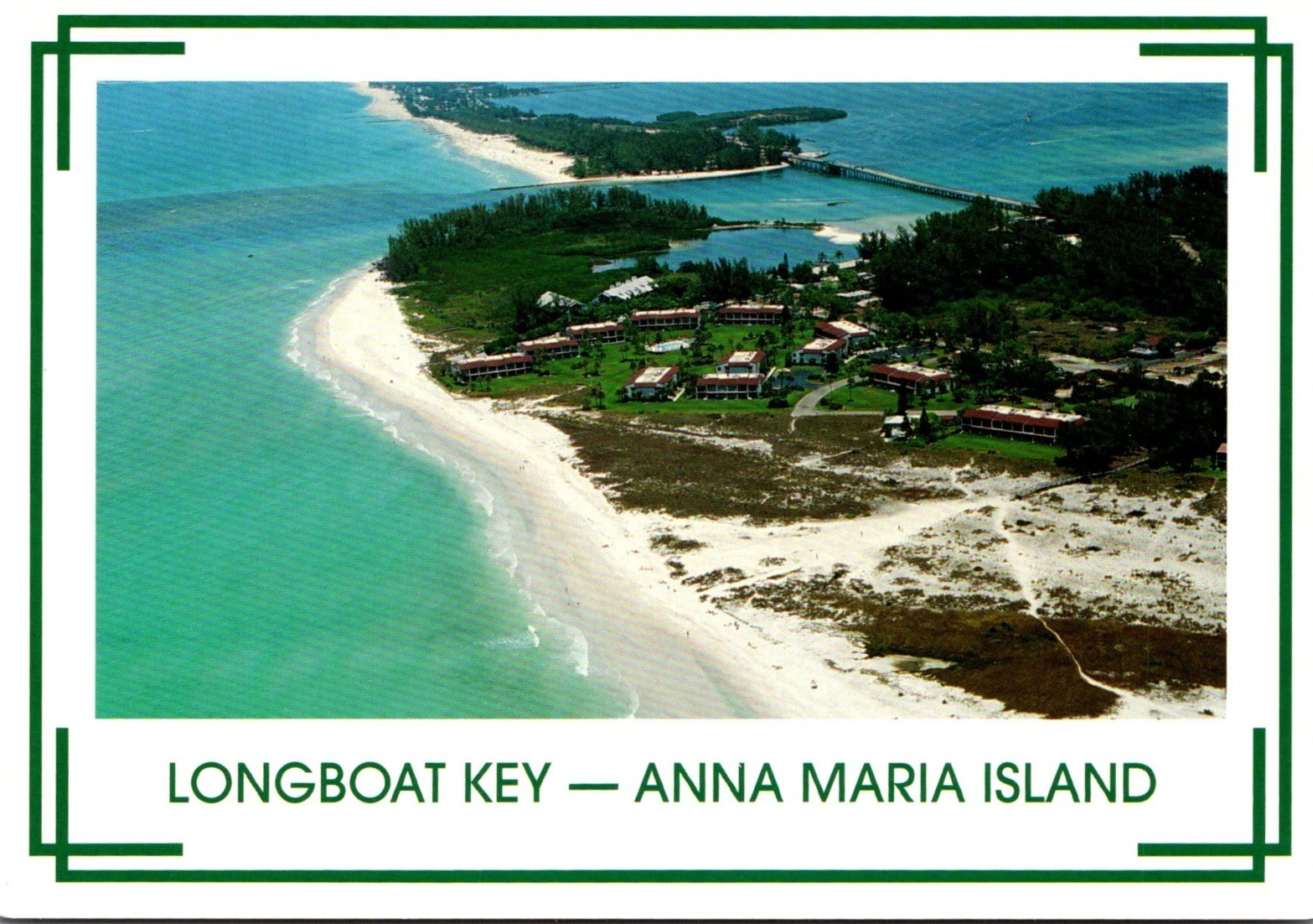 Florida Longboat Key Anna Maria Island Looking North Across Longboat ...