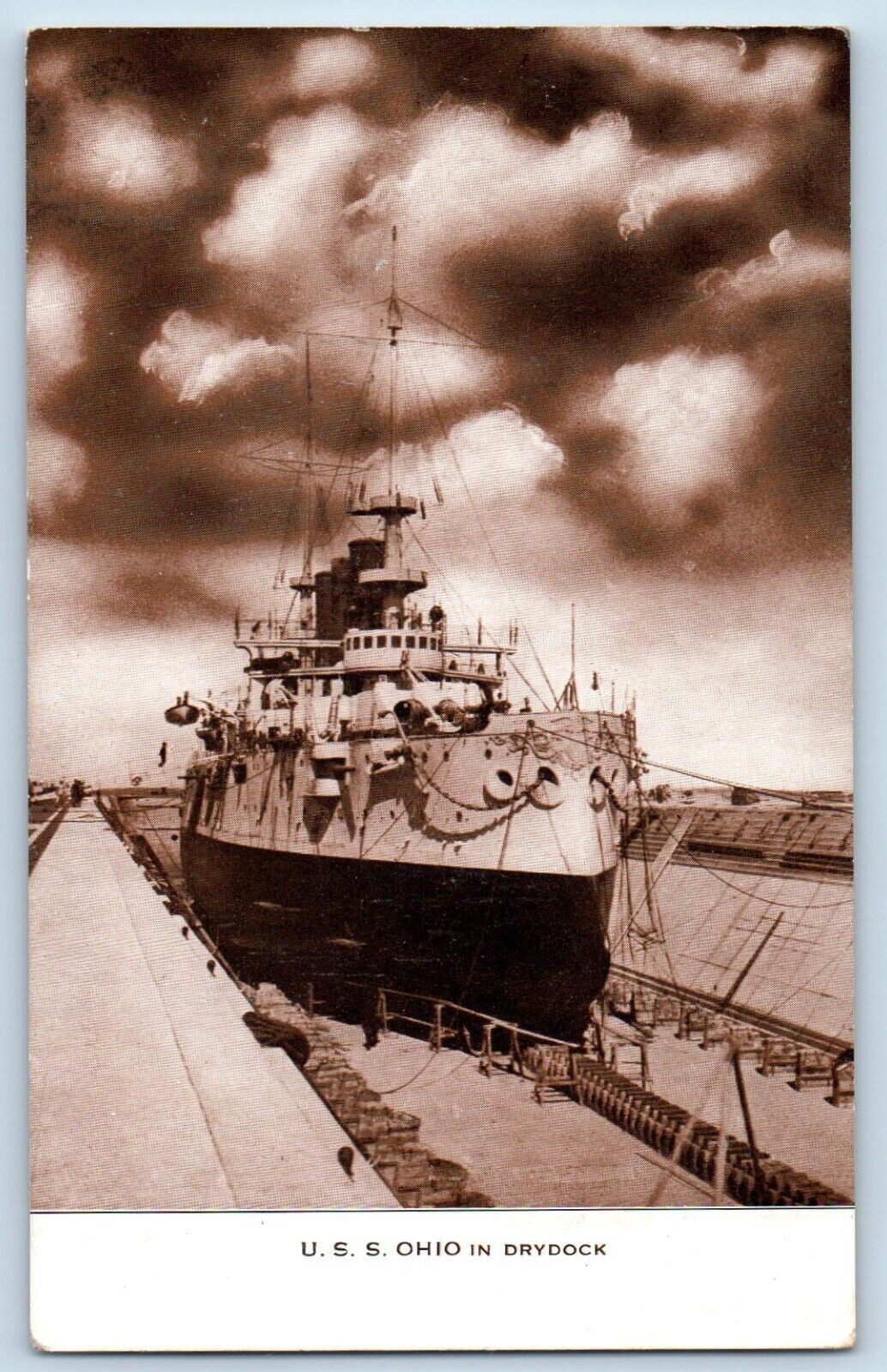 Ohio OH Postcard U.S.S Drydock Battleship Navy World War II 1910 ...
