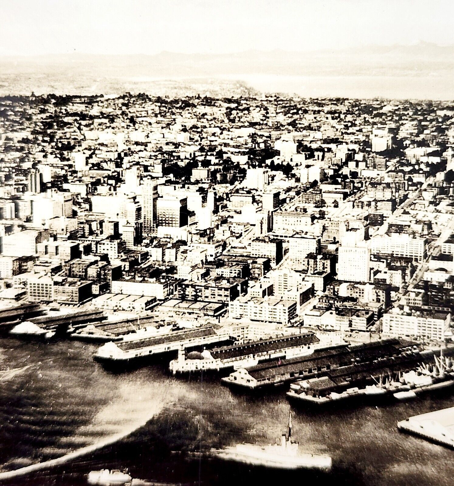 RPPC Seattle Aerial Photograph Coastal Washington 1920s Ellis Cityscape ...