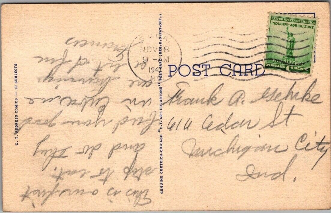 Vintage 1941 RAY WALTERS Comic Linen Postcard 3 Monkeys / CUBA ...