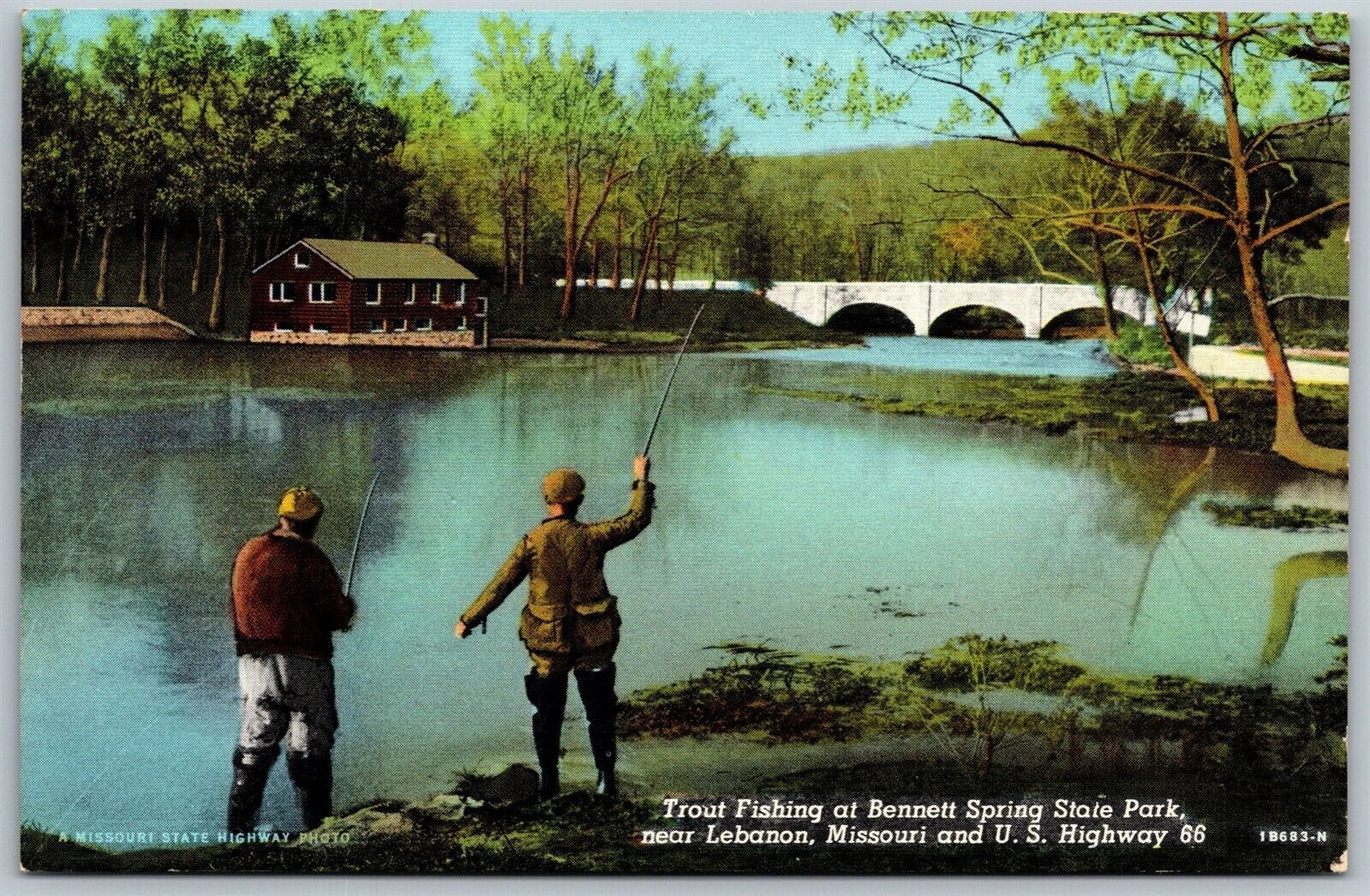 Vtg Lebanon Missouri MO Trout Fishing Bennett Springs State Park 1940s ...
