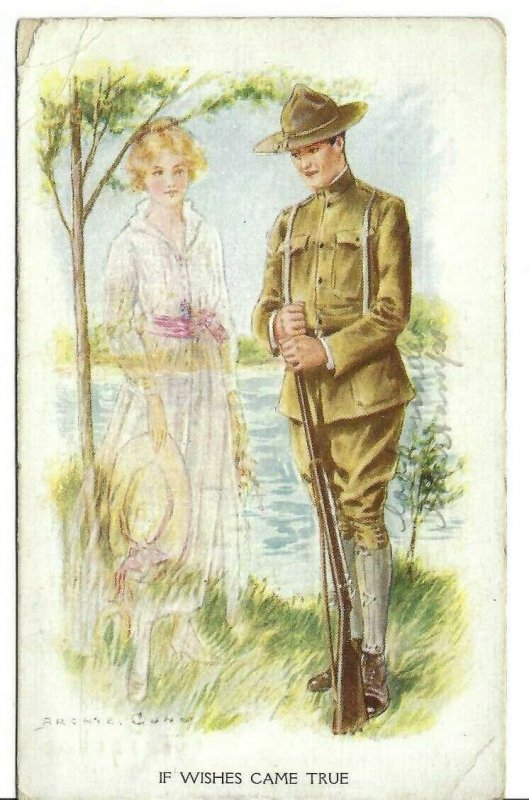 CK-385 WWI If Wishes Soldier by Artist Archie Gunn White Border Era ...