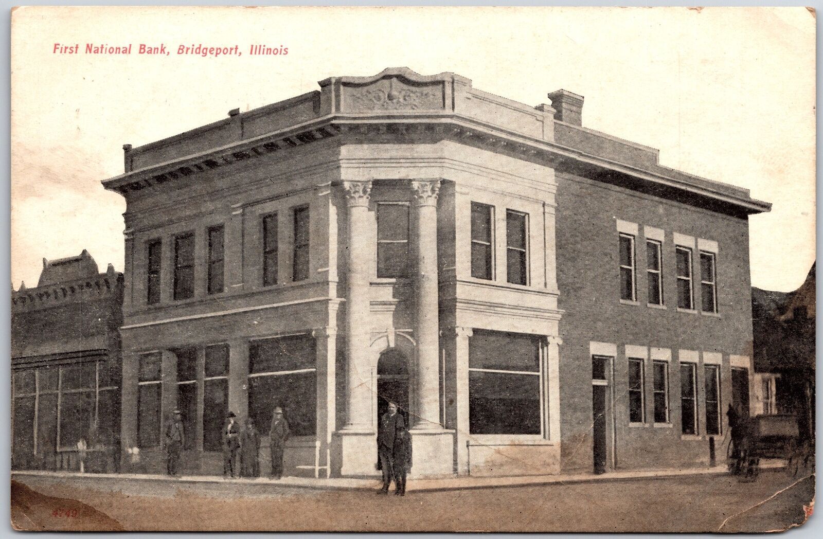 Bridgeport Illinois, 1911 First National Bank, Corner Building, Vintage ...
