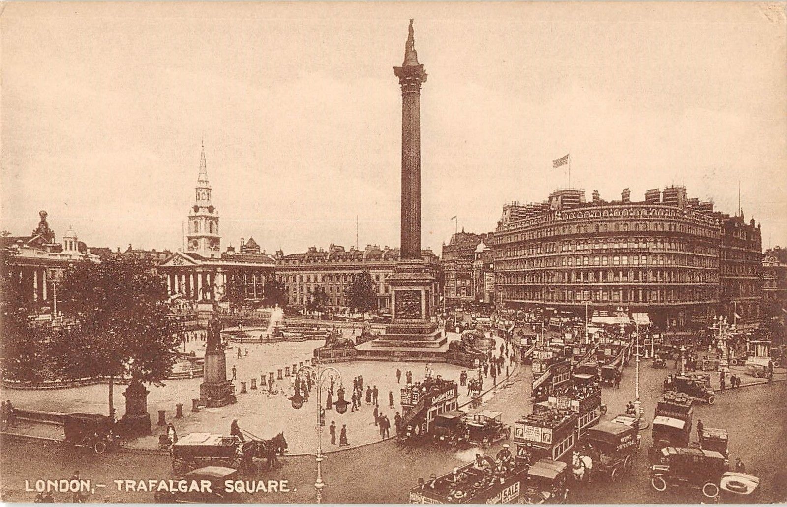 BR80802 london trafalgar square double decker chariot uk | Europe ...