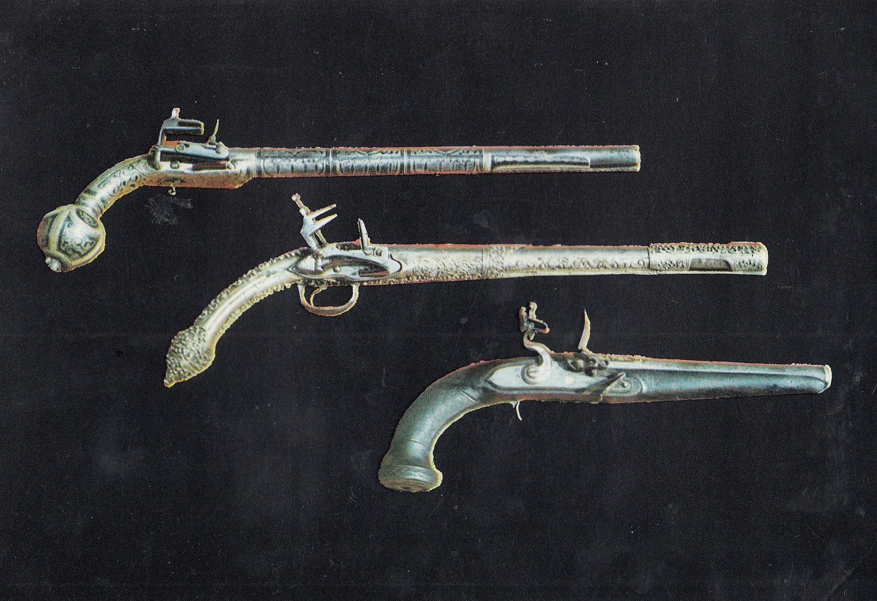 Turkish XIX Century Flint Lock Pistol Turkey Istanbul Old Gun Postcard ...