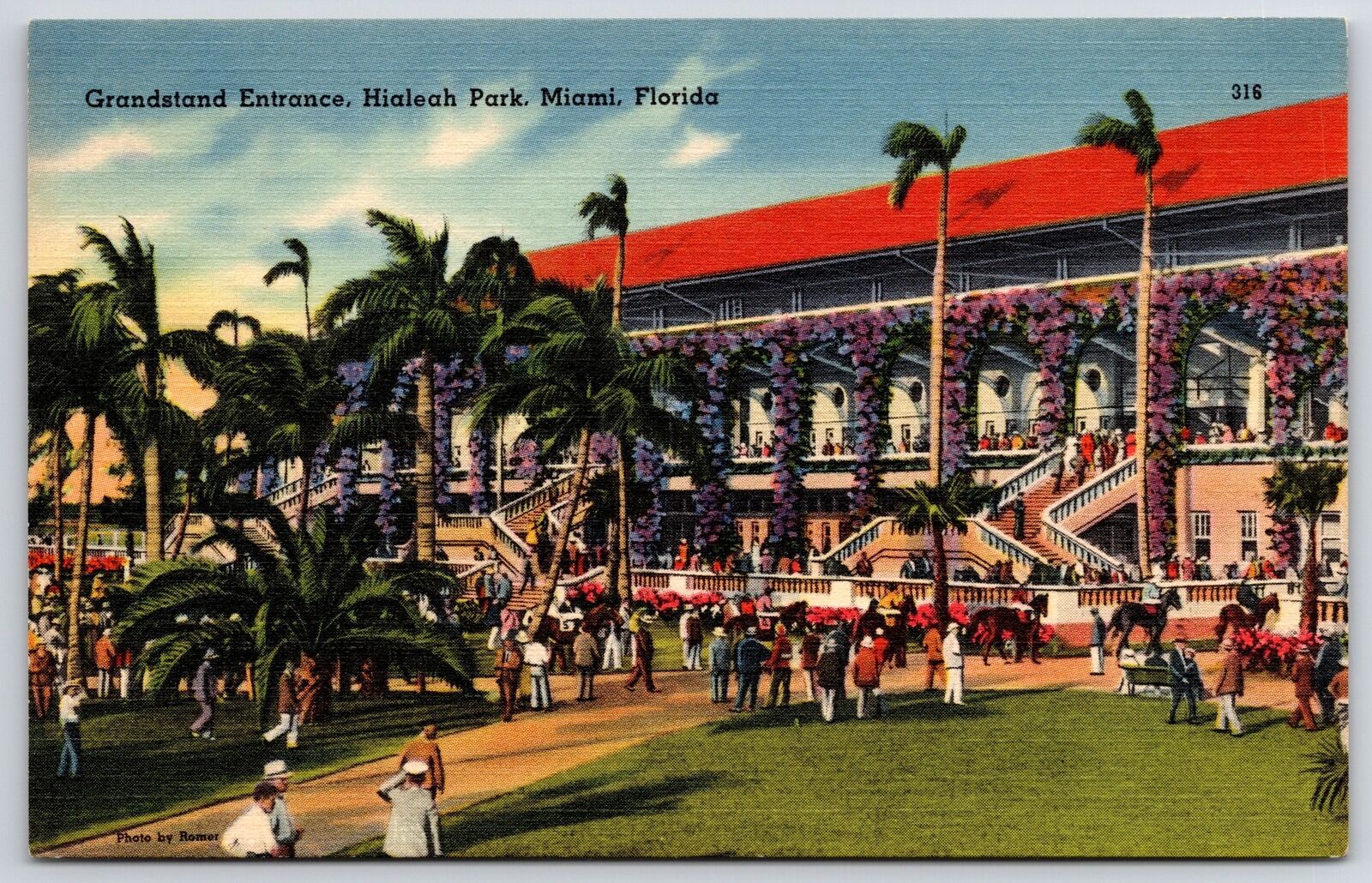 Grandstand Entrance Hialeah Park Miami Florida Grounds & Crowded Scene ...