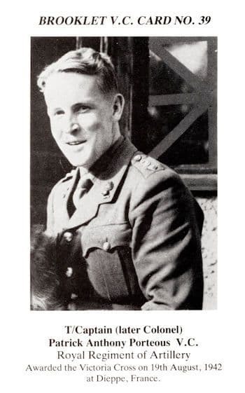 Captain Patrick Porteous Dieppe France WW2 Victoria Cross Postcard ...