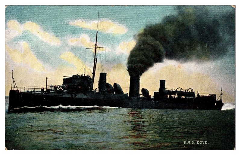 Antique HMS Dove, Royal Navy Destroyer, 1898-1919, Militaria, Postcard ...