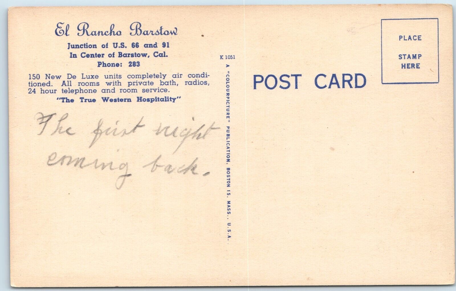 c1940s Barstow, CA El Rancho Barstow US Hwy Route 66 91 Motel Huge Sign ...