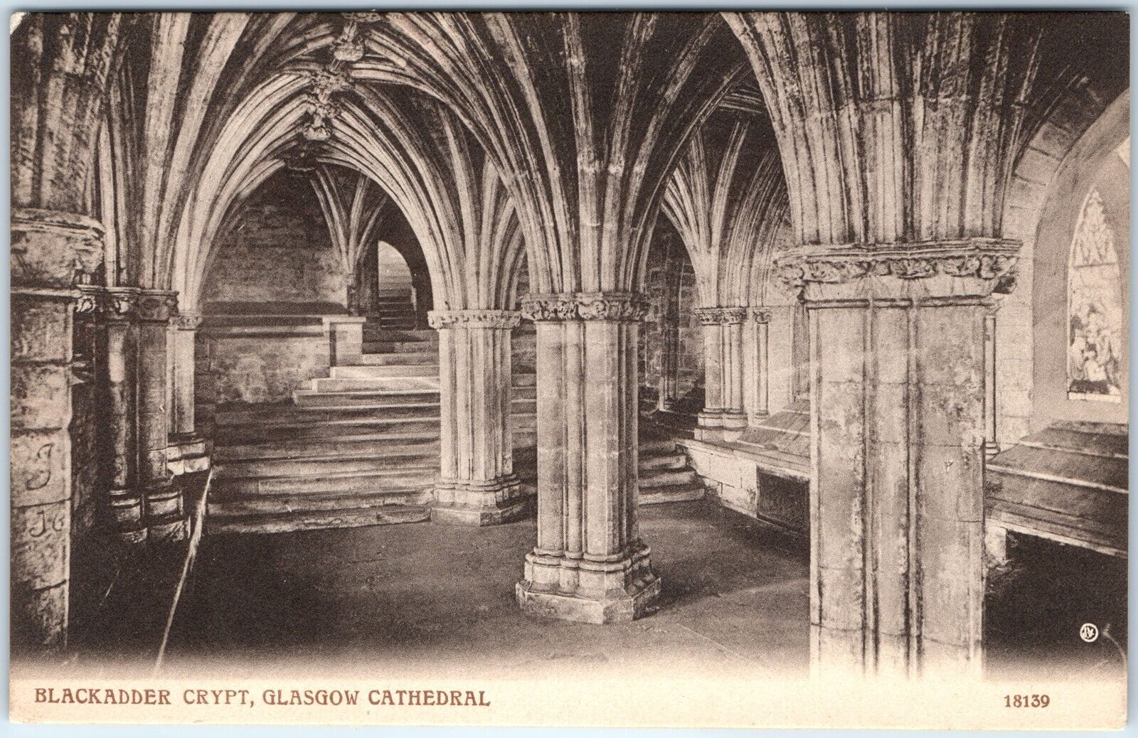 c1910s Glasgow, Scotland Blackadder Crypt Cathedral Gothic Arches ...