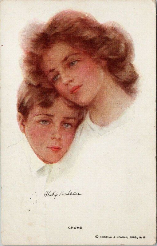 Philip Boileau Artist 'Chums' Woman & Young Boy #211 Postcard G45 ...