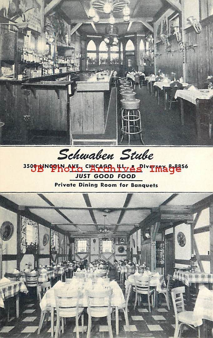 IL, Chicago, Illinois, Schwaben Stube Restaurant, Interior, Curteich No ...