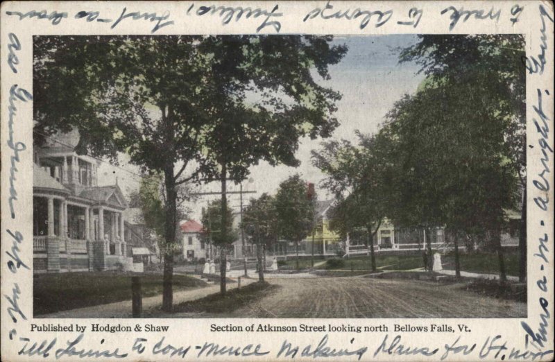 Bellows Falls Vermont VT Street Scene c1910s Postcard | United States ...