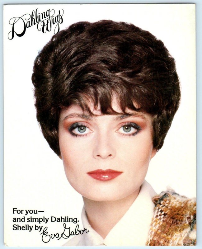 2 Postcards DAHLING WIGS by EVA GABOR Advertising "Robin" "Shelly" 1978 ...