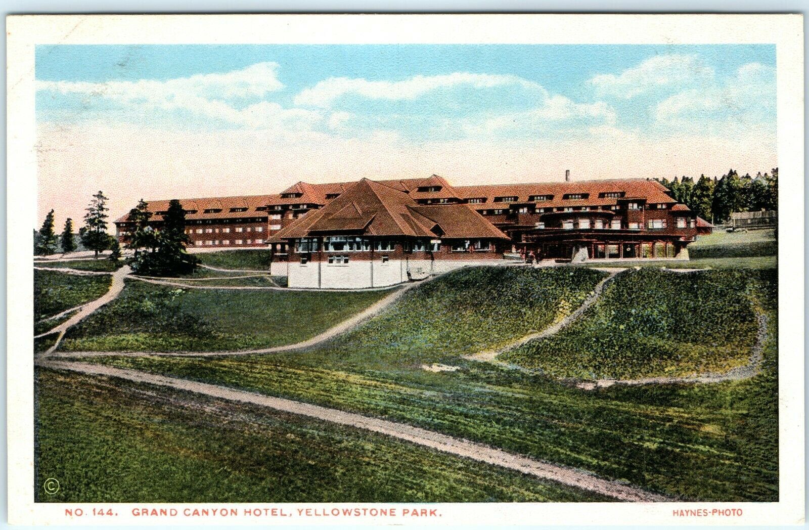 1914 Haynes 100 Series No. 144 Yellowstone Grand Canyon Hotel Postcard ...