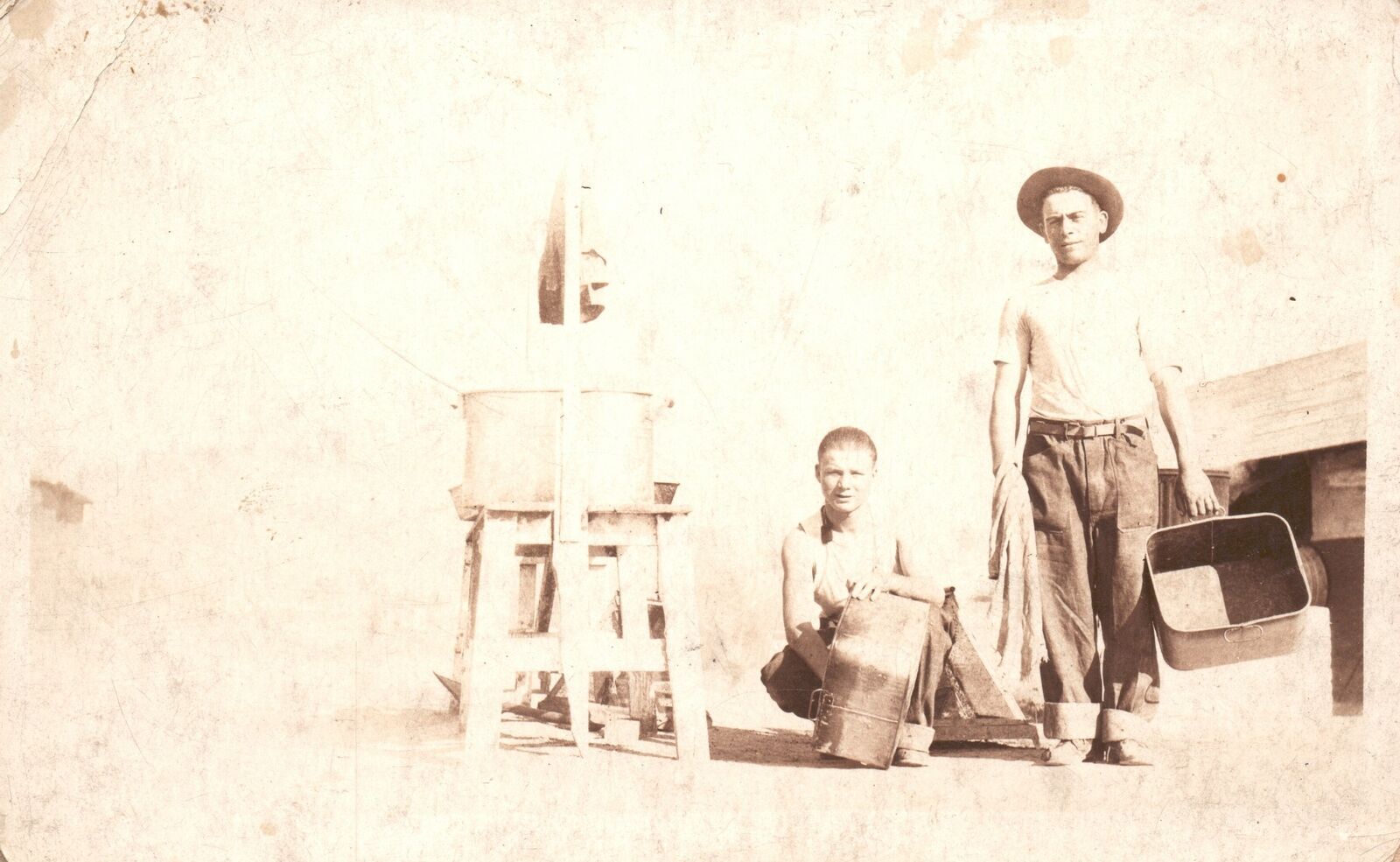 Vintage Postcard 1910's Portrait of the Two Gentlemen Workers Working ...