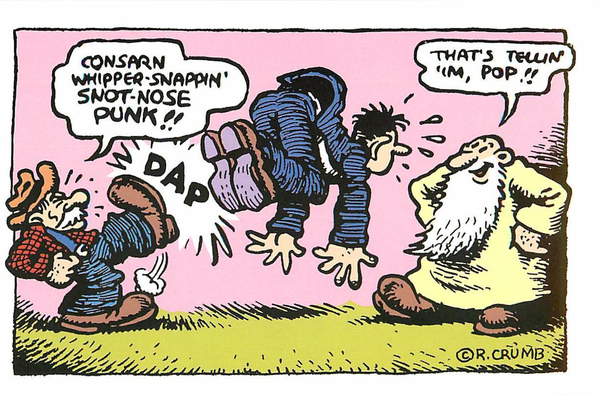 R. Crumb Mr. Natural Old Man Kick Flakey Foont Postcard | Topics ...