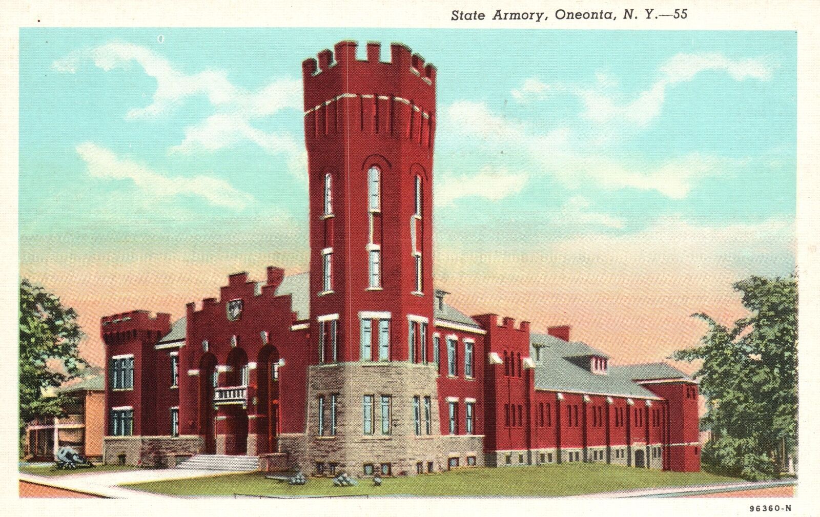 Vintage Postcard State Armory Building Oneonta New York C.W. Hughes ...
