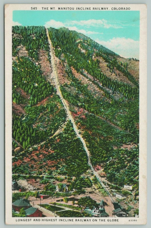 Manitou Colorado~Mt Manitou Incline Railway~1920s Postcard | United ...