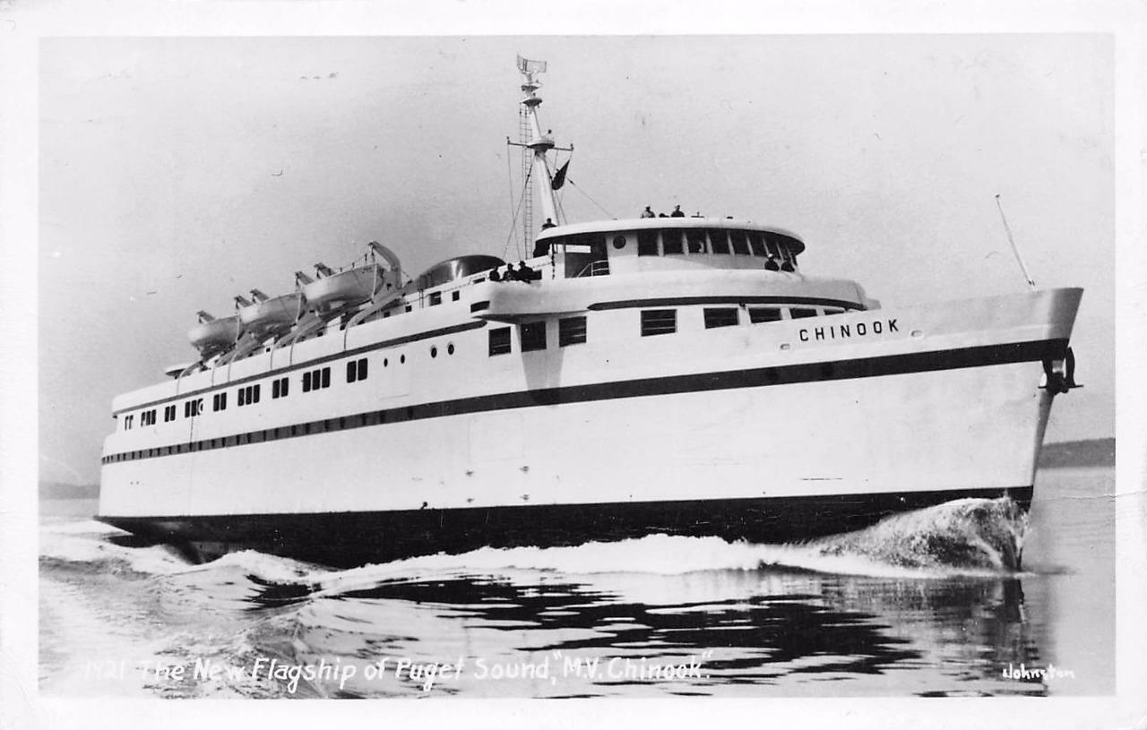 RPPC MV CHINOOK "New Flagship of Puget Sound" Vintage Real Photo ...