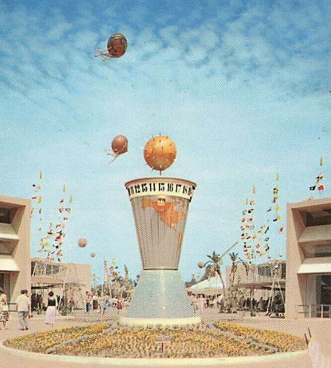 Disneyland Tomorrowland Entrance Clock Of The World Vintage Postcard ...
