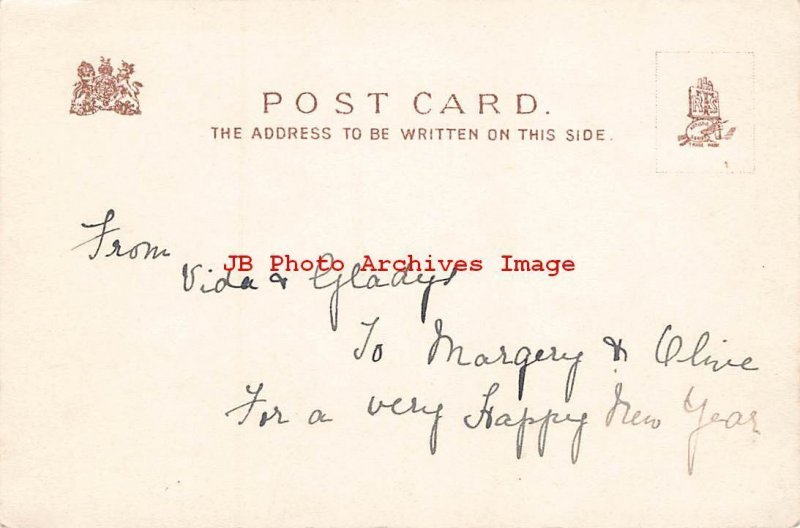 New Year, Tuck No 1830, Art Nouveau, Pig Jumps Through Hoop Held by ...