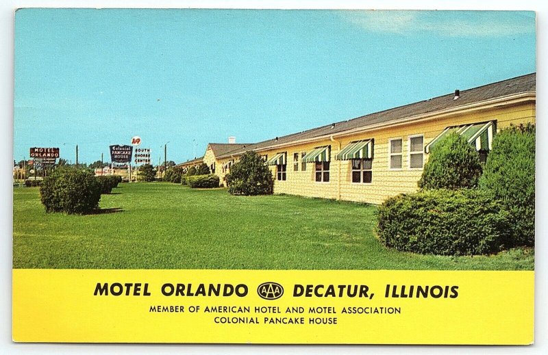 1960s Decatur Illinois Motel Orlando Colonial Pancake House US 47 ...