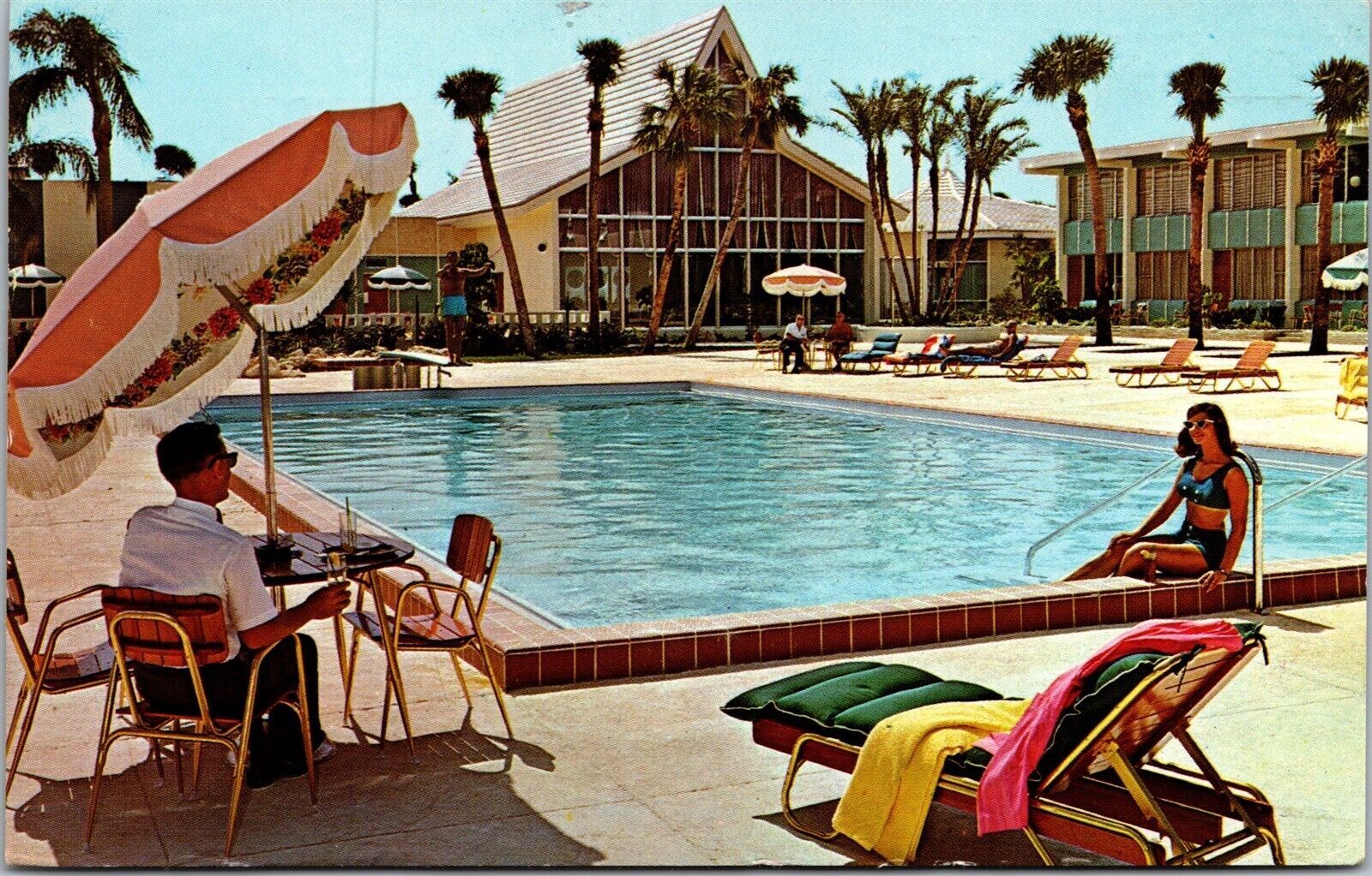 Vtg Tampa Florida FL Causeway Inn Resort Swimming Pool 1960s View ...