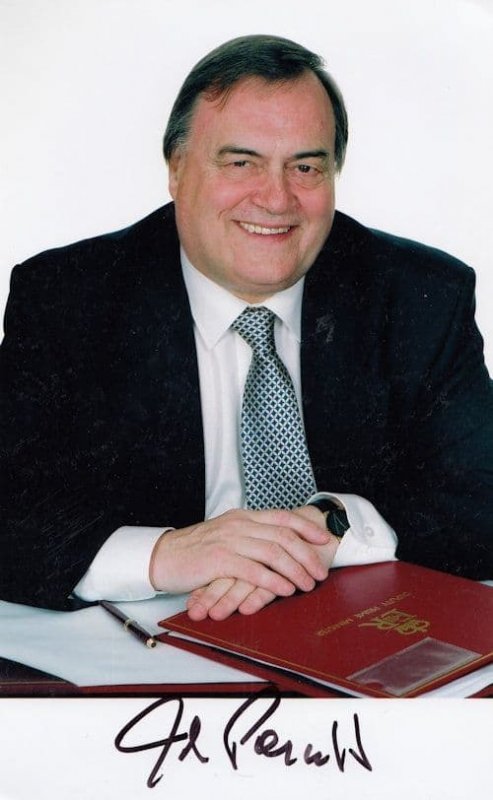 John Prescott Labour Party Ex Deputy Leader Large Hand Signed Photo ...