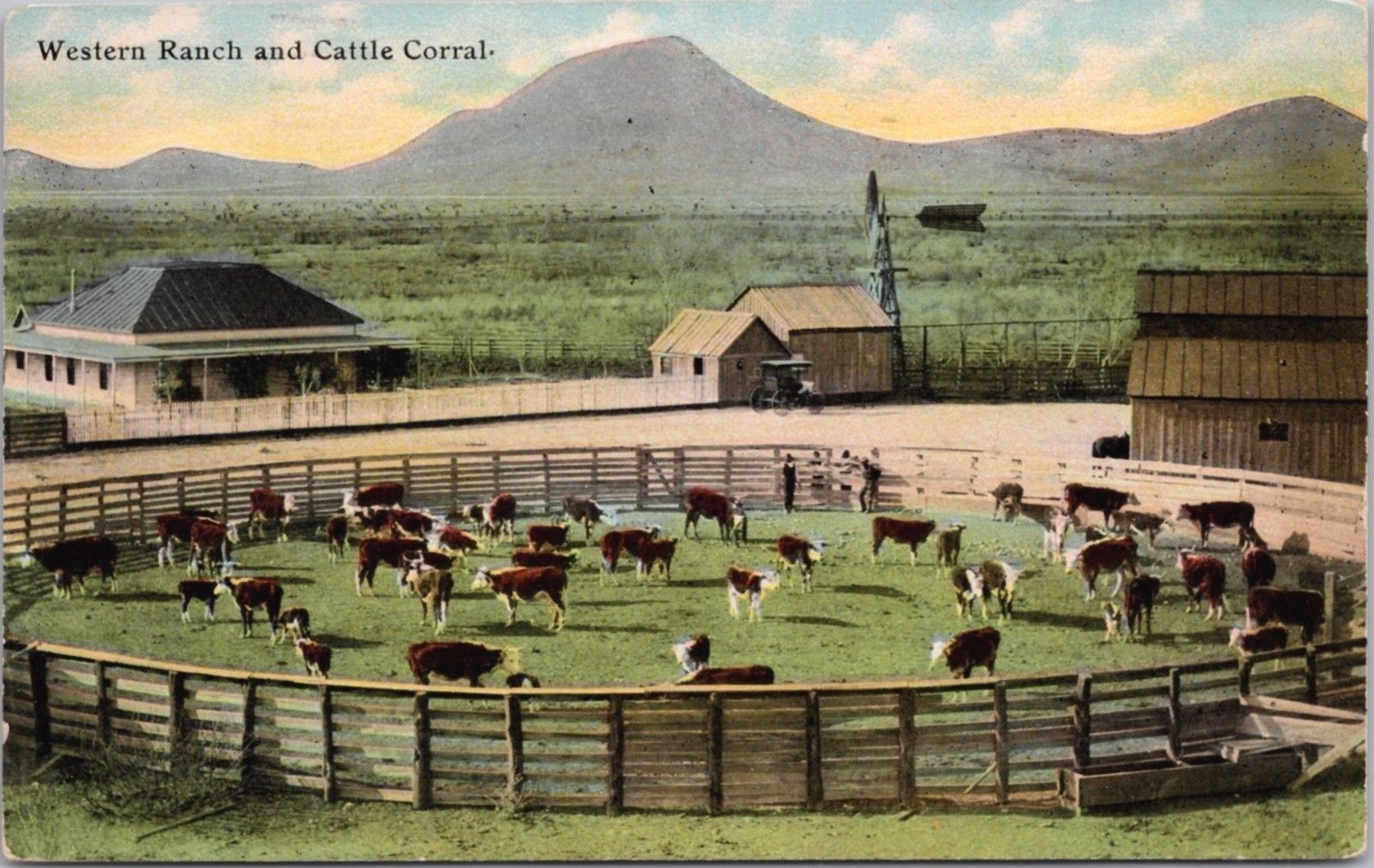 Western Ranch and Cattle Corral Cows Agriculture Beef Ranching 1958 ...