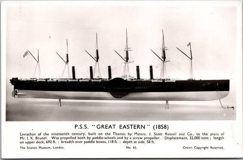 Vintage Postcard P.S.S. Great Eastern Model Ship Science Museum London ...